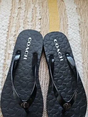 Coach | Shoes | Coach Abbigail Logoembossed Flip Flops | Poshmark